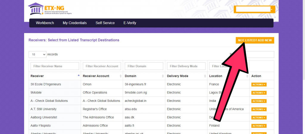 TRS: Listed Receiver - ETX.NG