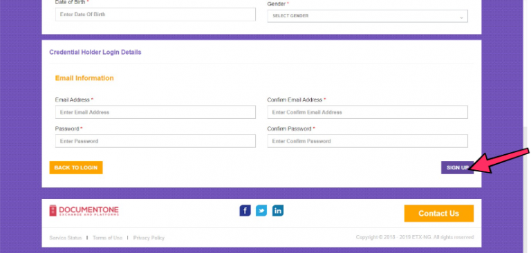 Registration and SIGN UP - ETX.NG