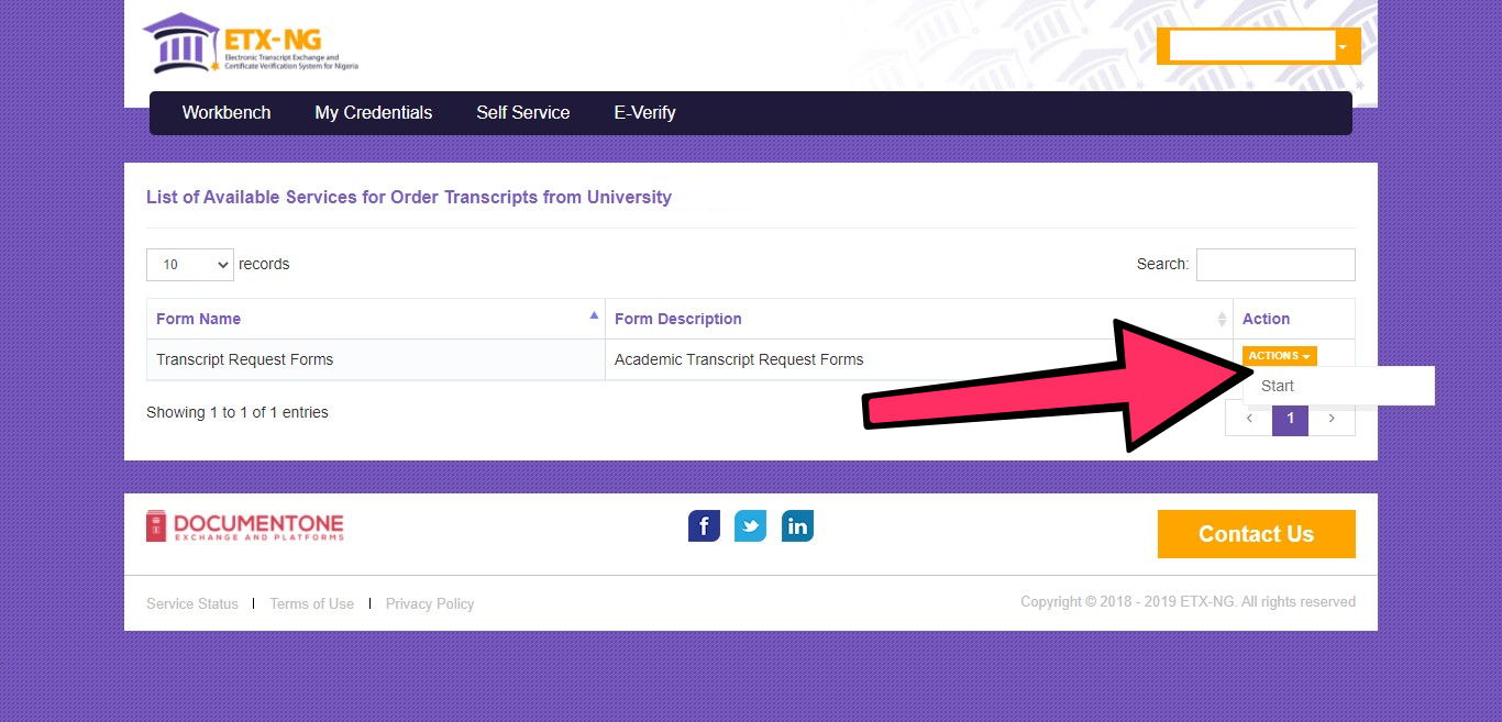Transcript Request and Storage - ETX.NG